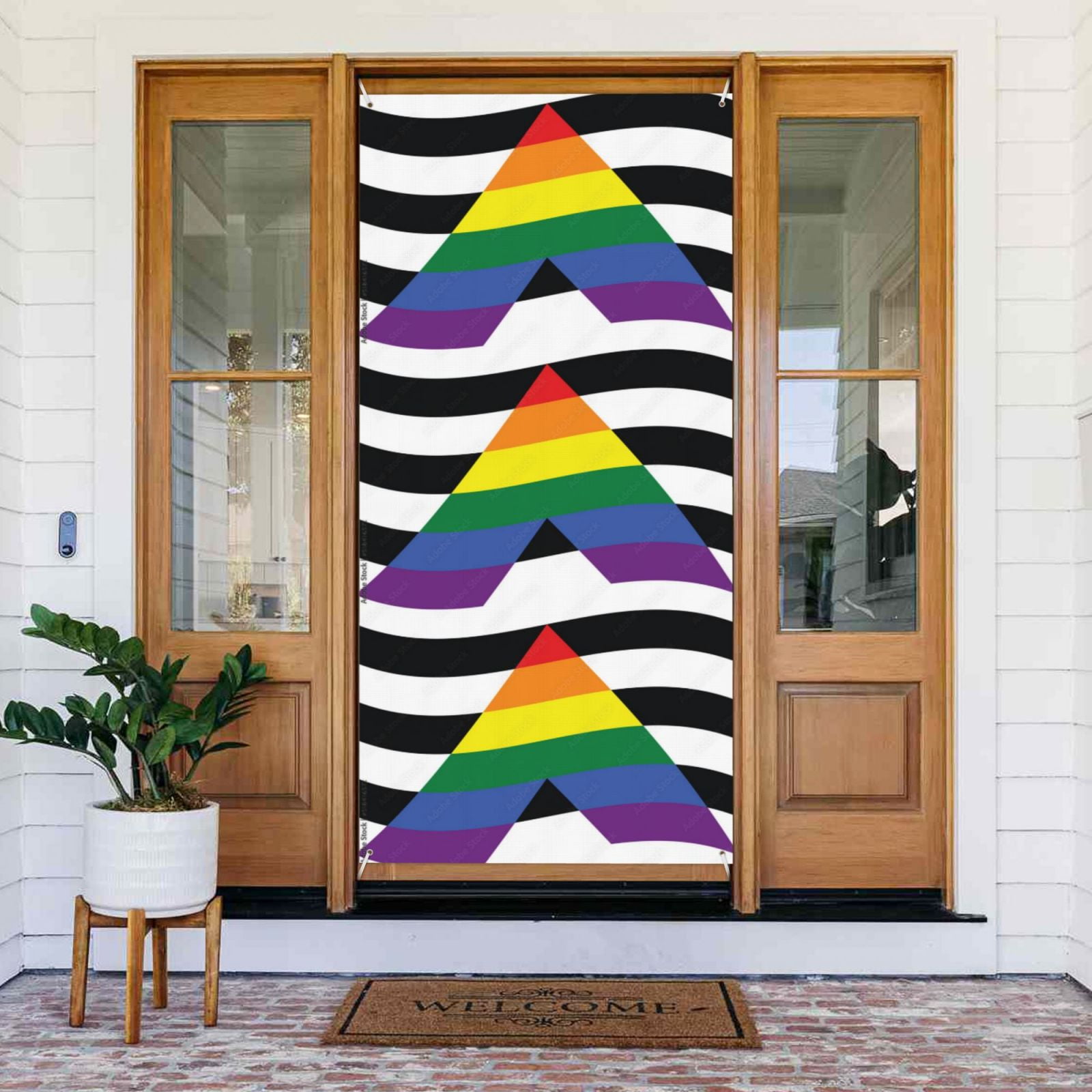 Lgbtq Gay Straight Ally Pride Flag Door Cover Decoration Backdrop ...
