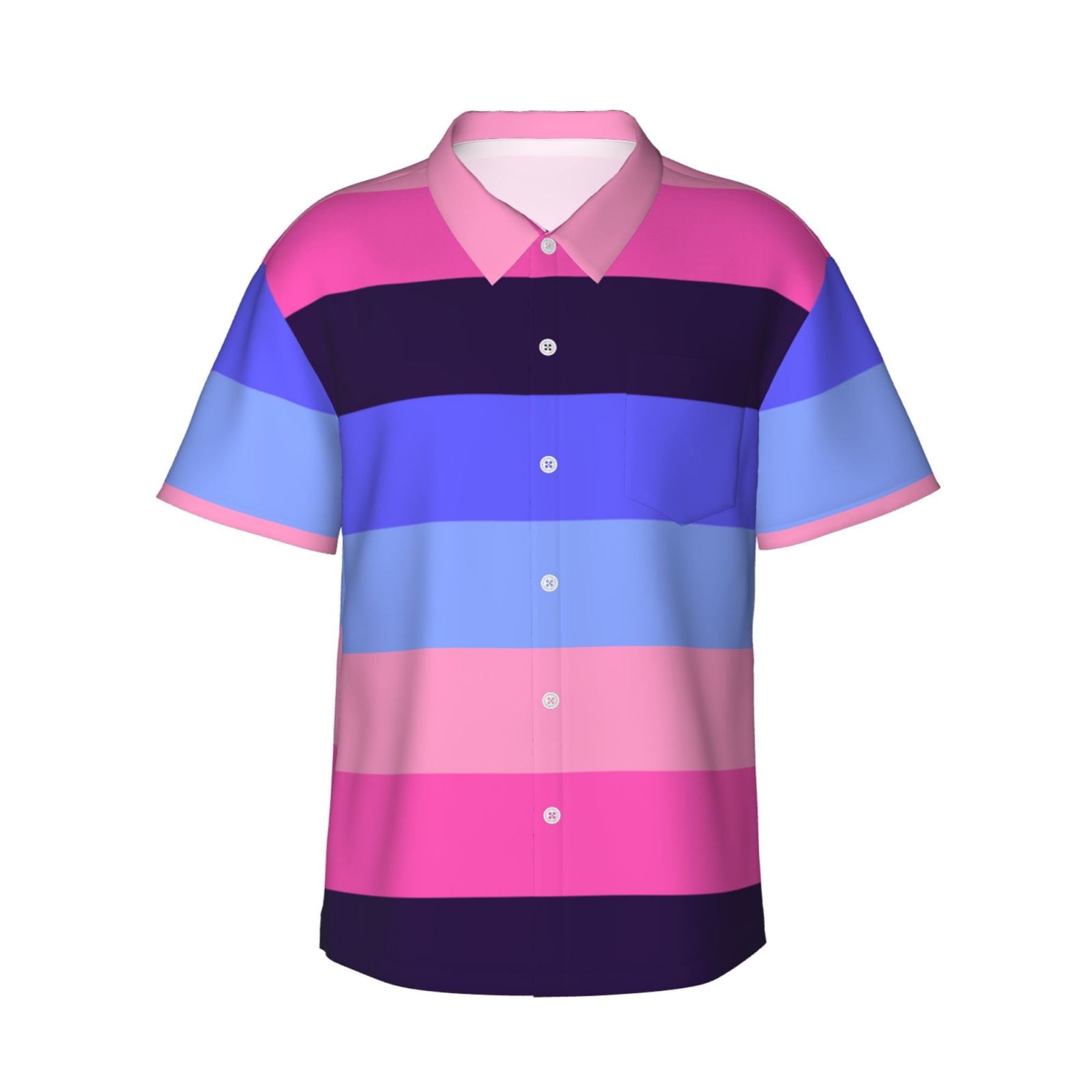 Lgbtq Omnisexual Pride Mens Hawaiian Shirt Button Down Short Sleeve ...