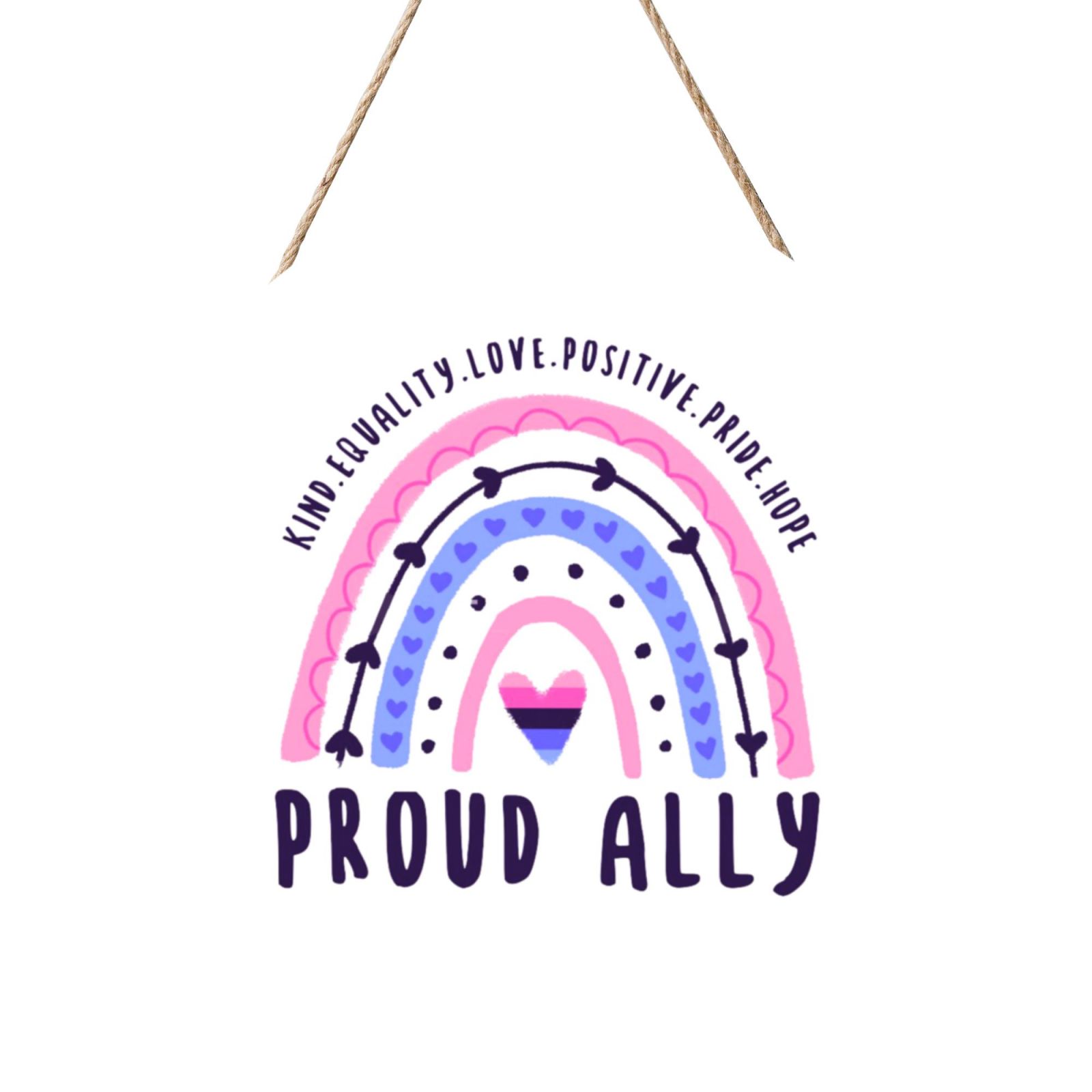 Lgbtq Omnisexual Pride Wooden Hanging Sign Ornament Welcome Sign For ...