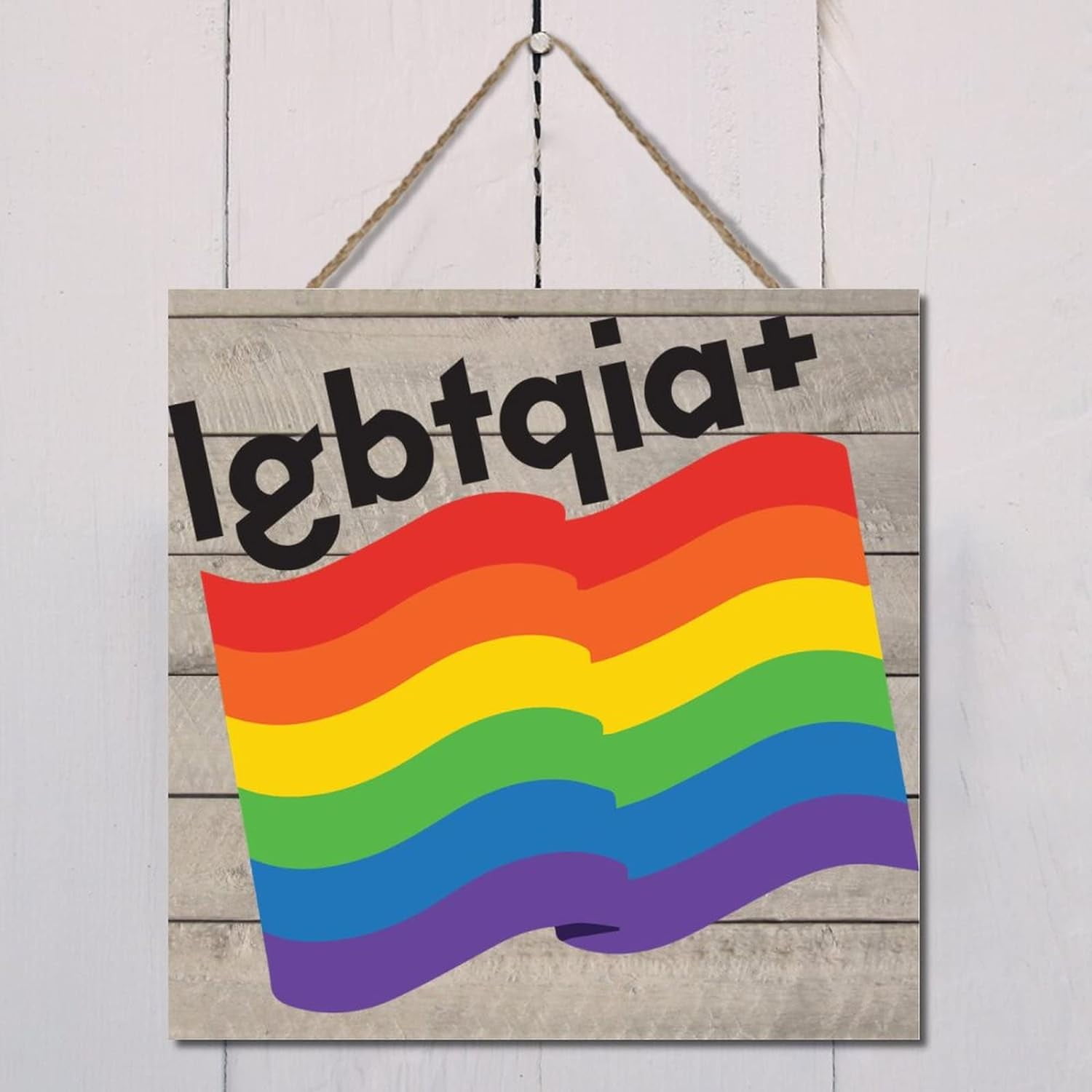 Lgbtq Rainbow Flag Wooden Sign For Lgbtq Pride Parades And Events ...