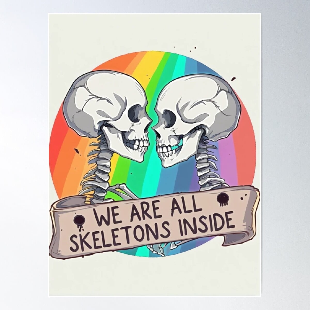 Lgbtq+ Skeleton Design Poster Wall Art, Modern Wall Decor For Living ...