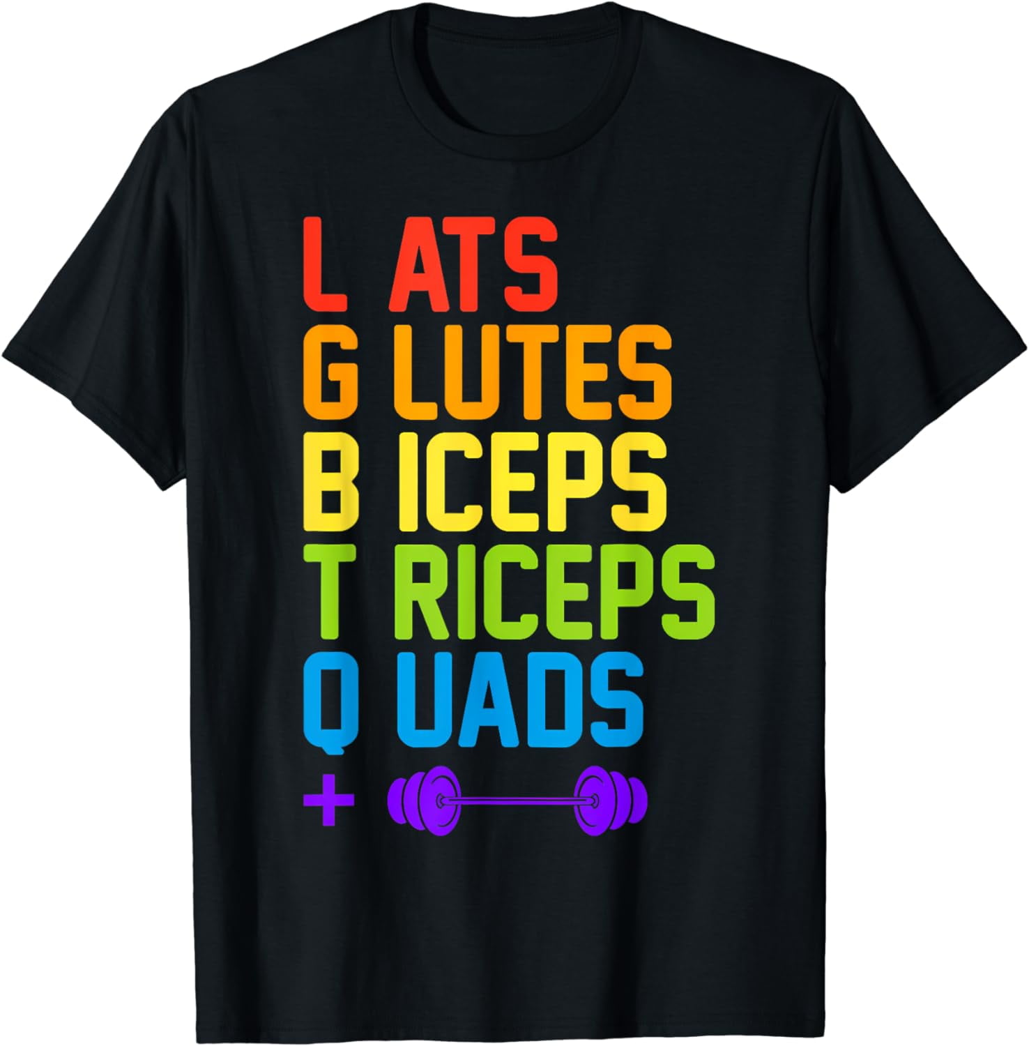 Lgbtq Weightlifting Lats Glutes Biceps Triceps Quads Squad T-Shirt ...