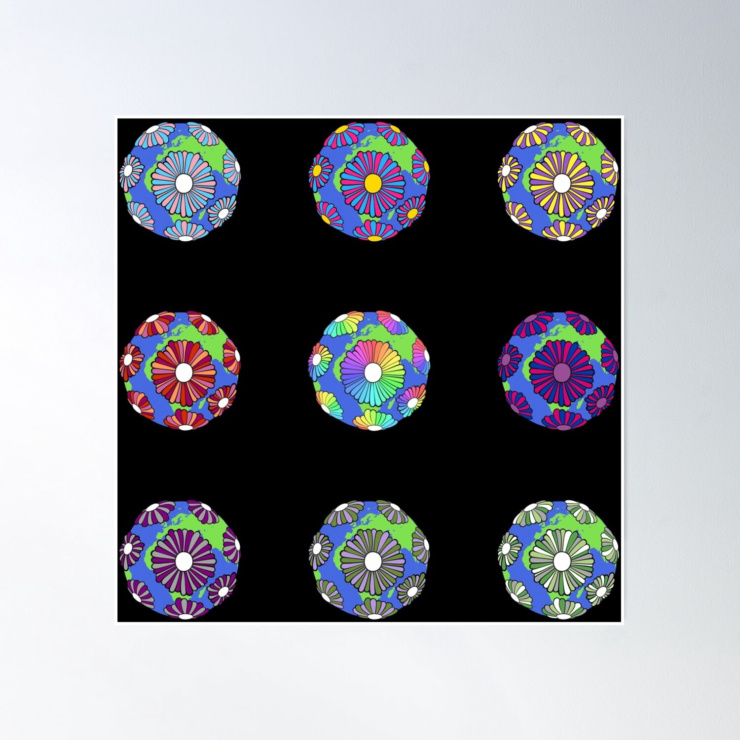 Lgbtqia Flags Daisy Earth Value Pack Poster Wall Art, Modern Wall Decor ...