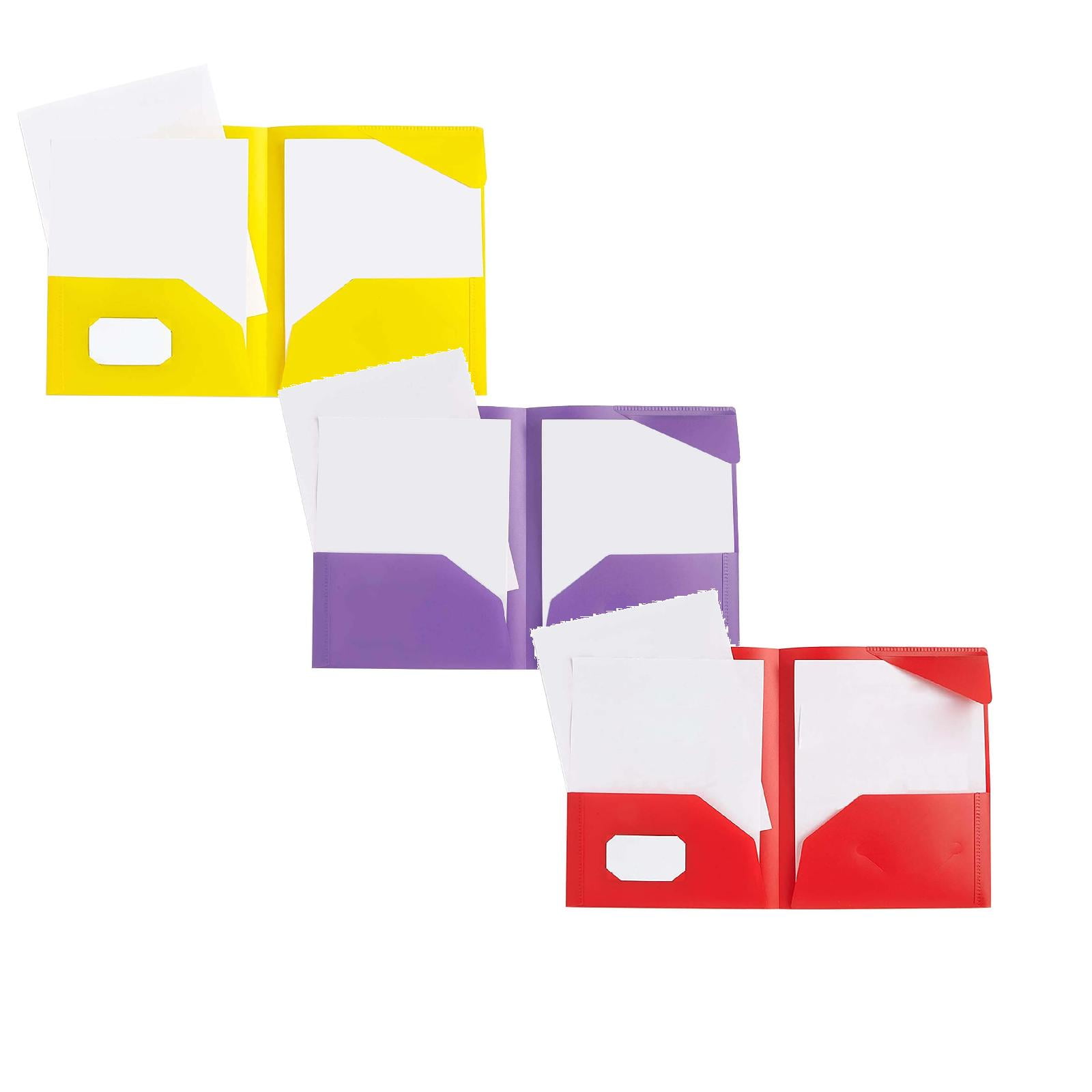 Lggsban 3PCS Two-Pocket File Folder Poly Two Pocket Folder Three Hole ...