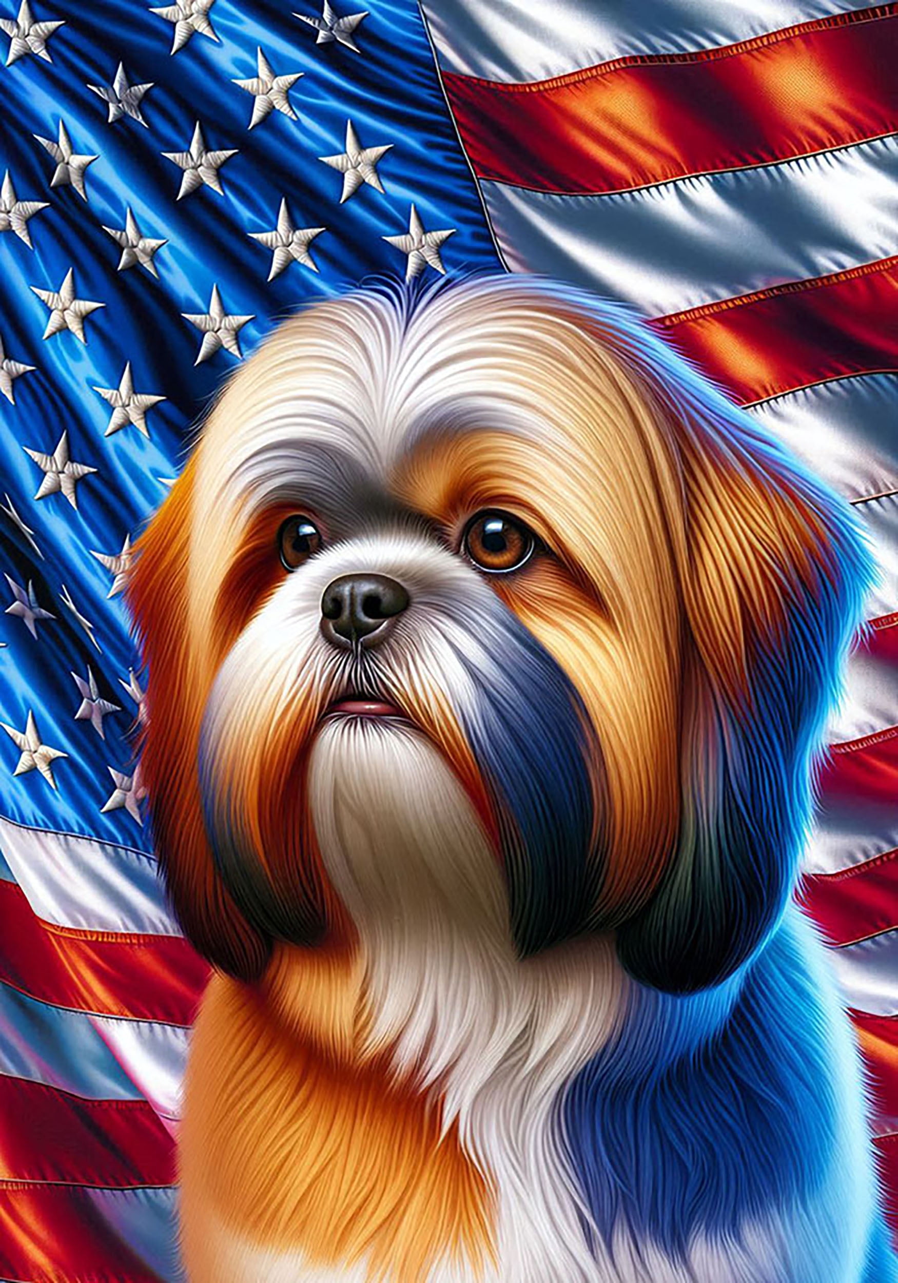 Lhasa Apso - Best of Breed DCR Patriotic III Outdoor Garden Flag ...