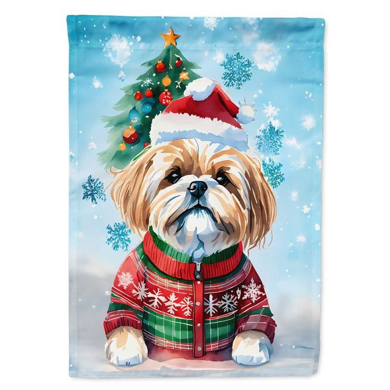 Lhasa Apso Christmas House Flag 28 in x 40 in - Walmart.com