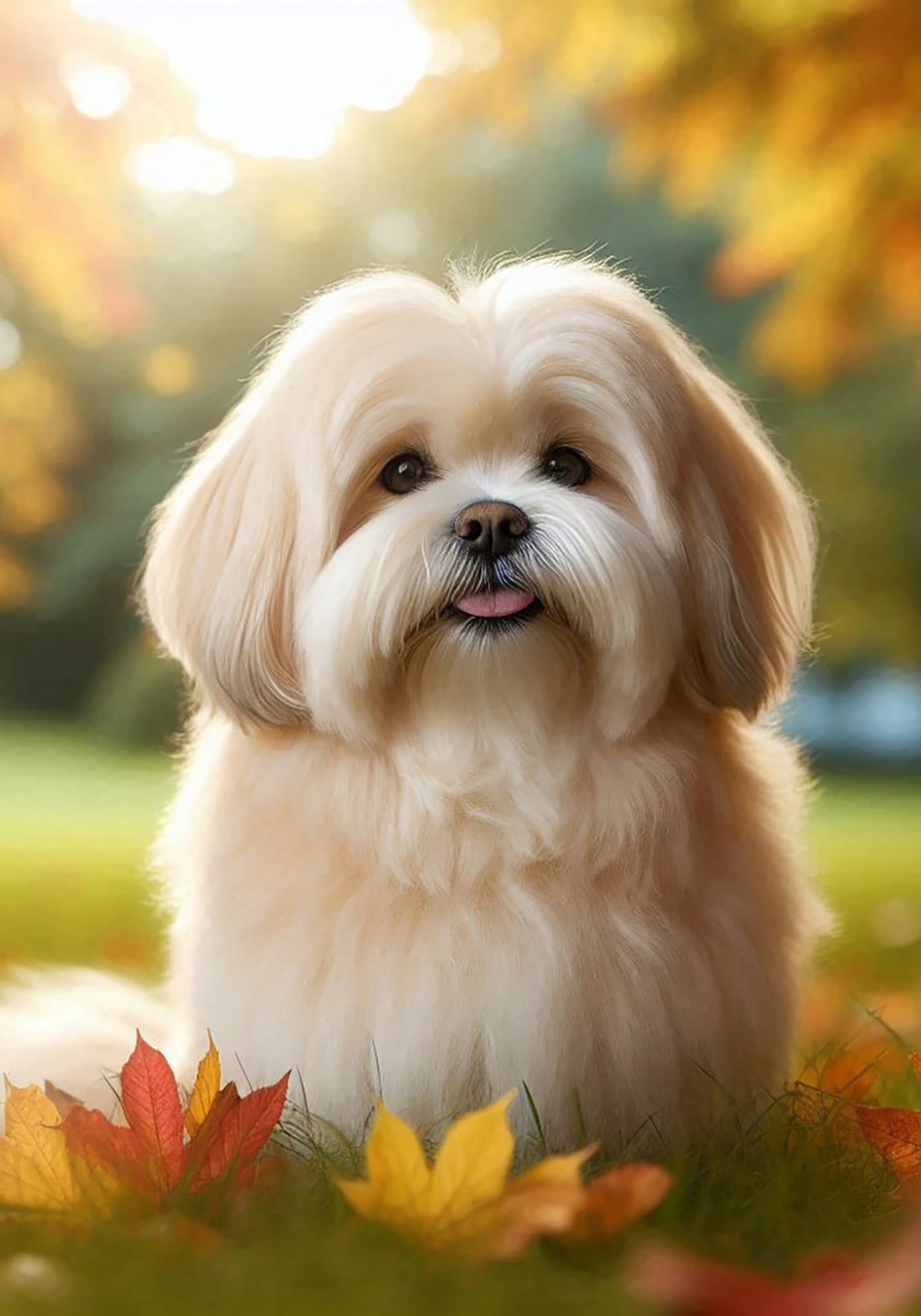Lhasa Apso Cream - Best of Breed DCR Falling Leaves House Flag ...
