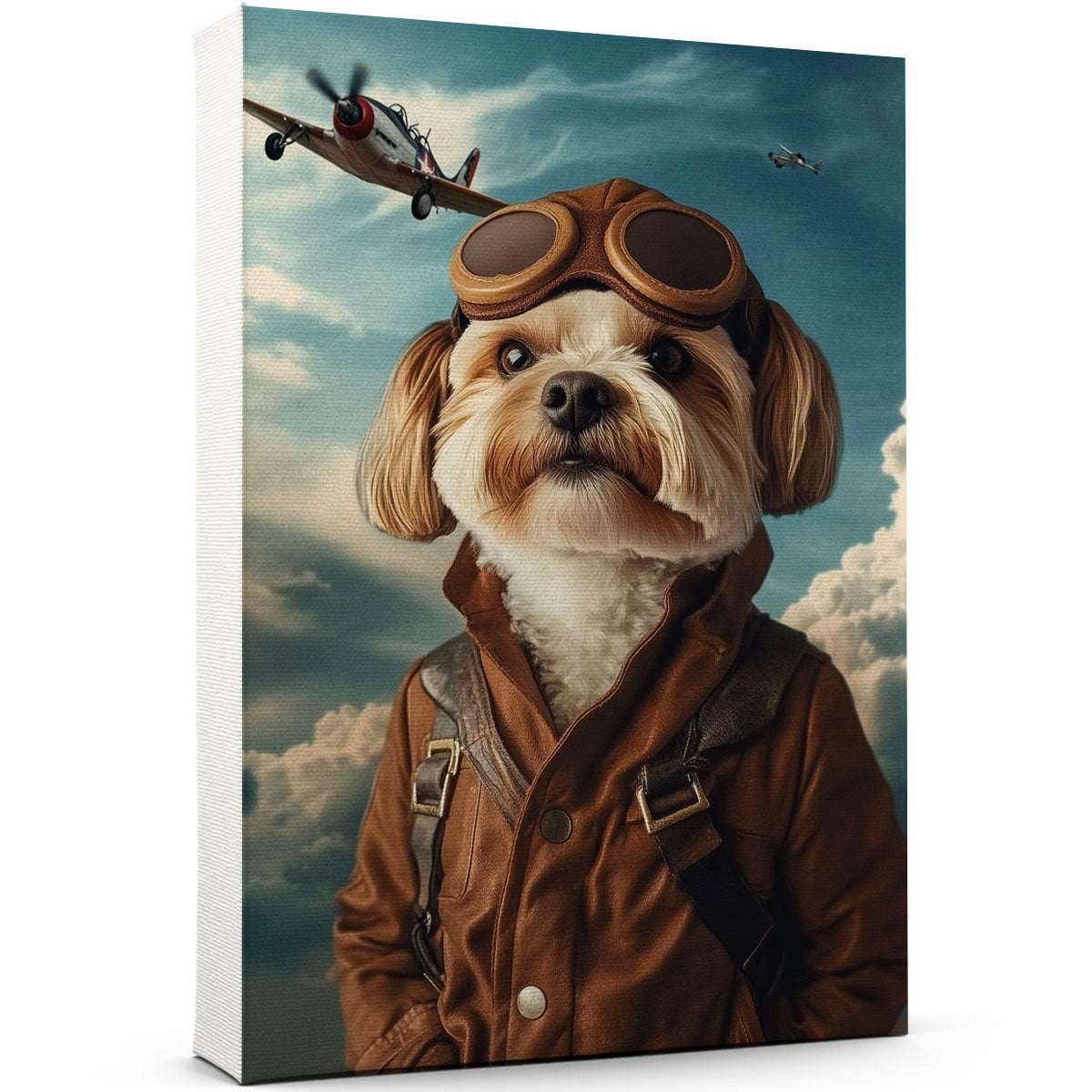 Lhasa Apso Dog Pilot Wall Art, Pet Art, Funny Dog Poster 8x12in, Pilot ...