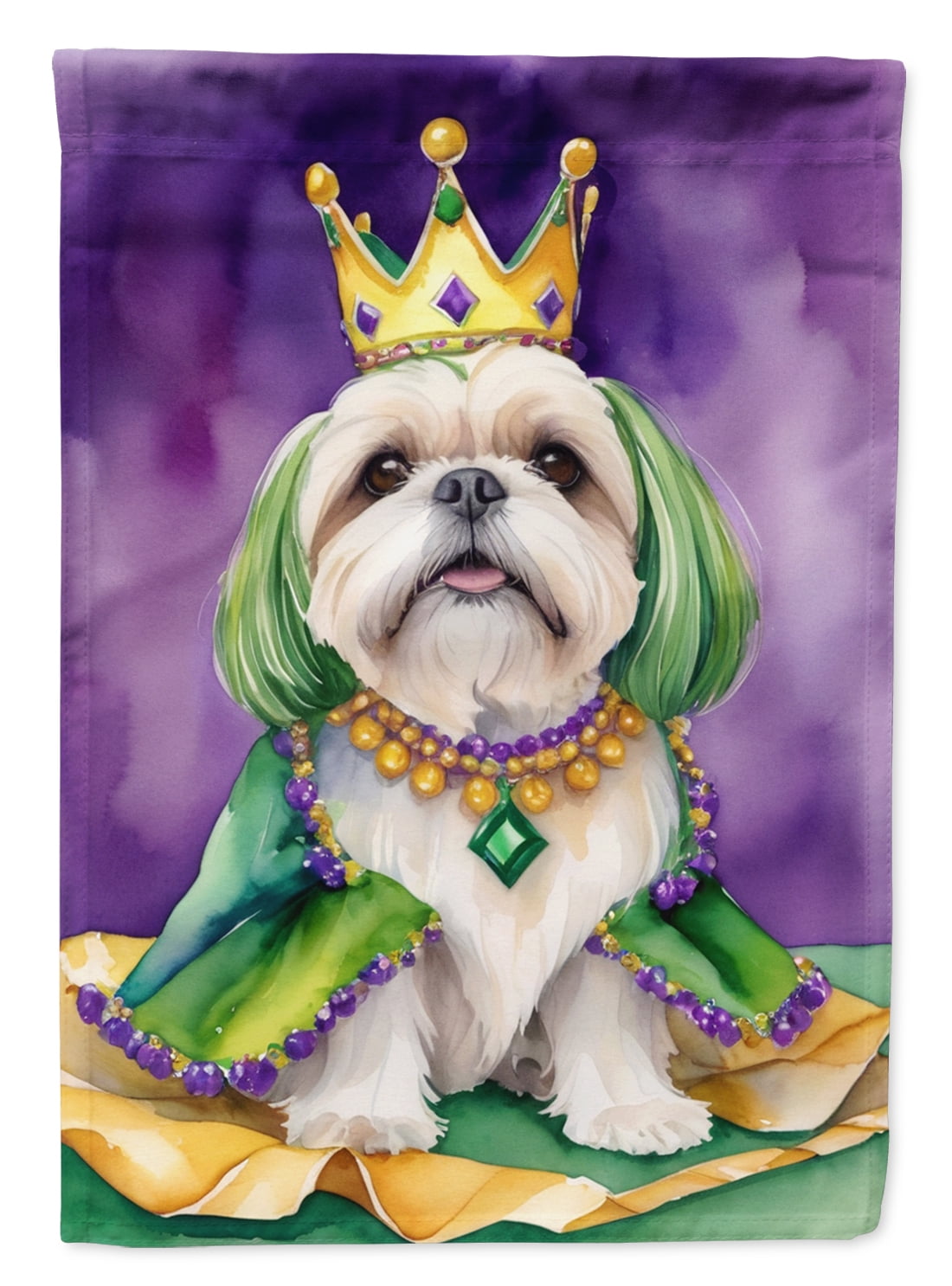 Lhasa Apso King of Mardi Gras House Flag 28 in x 40 in - Walmart.com