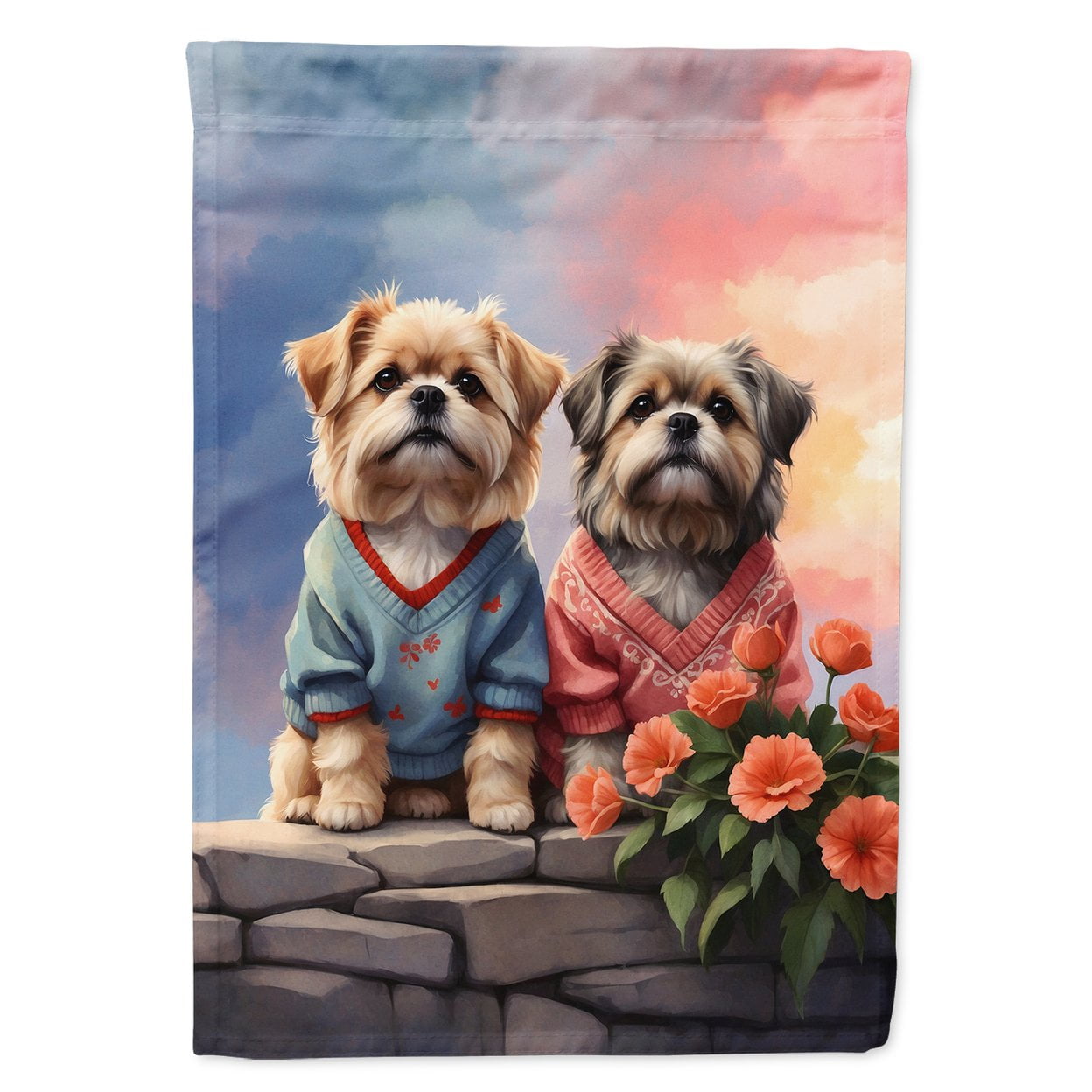 Lhasa Apso Two Hearts House Flag 28 in x 40 in - Walmart.com
