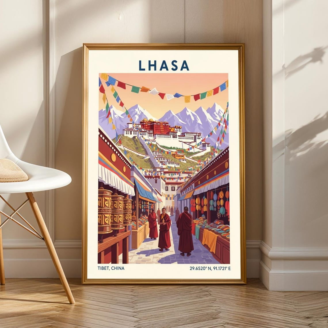 Lhasa Potala Palace Art Print: Colorful Asian Travel #233, Unframed ...