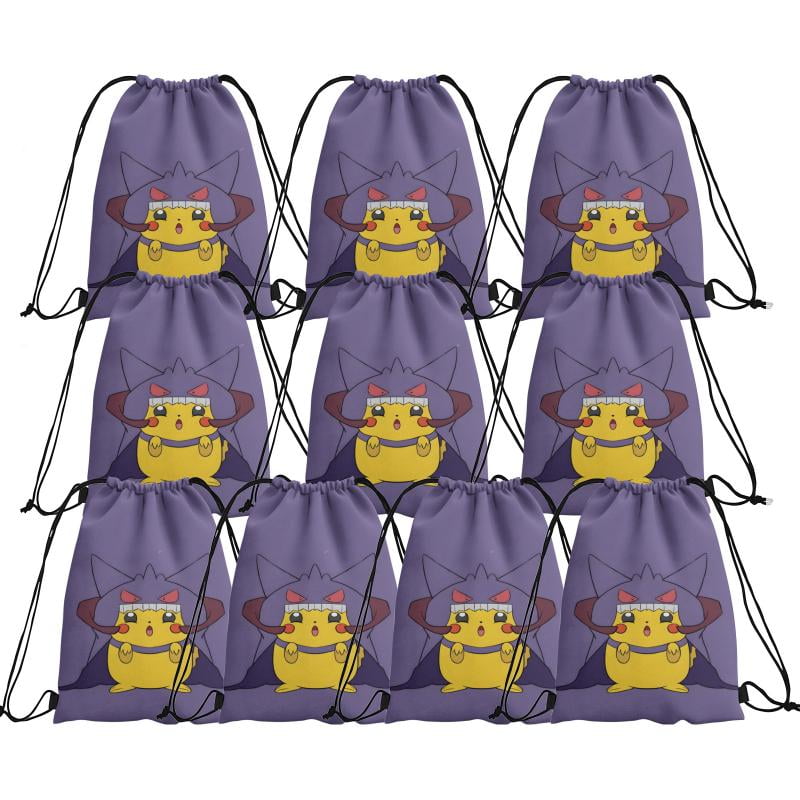Lheaggik 10 packs Poke-mon candy drawstring bag drawstring goodie favor bags for boys and girls ...