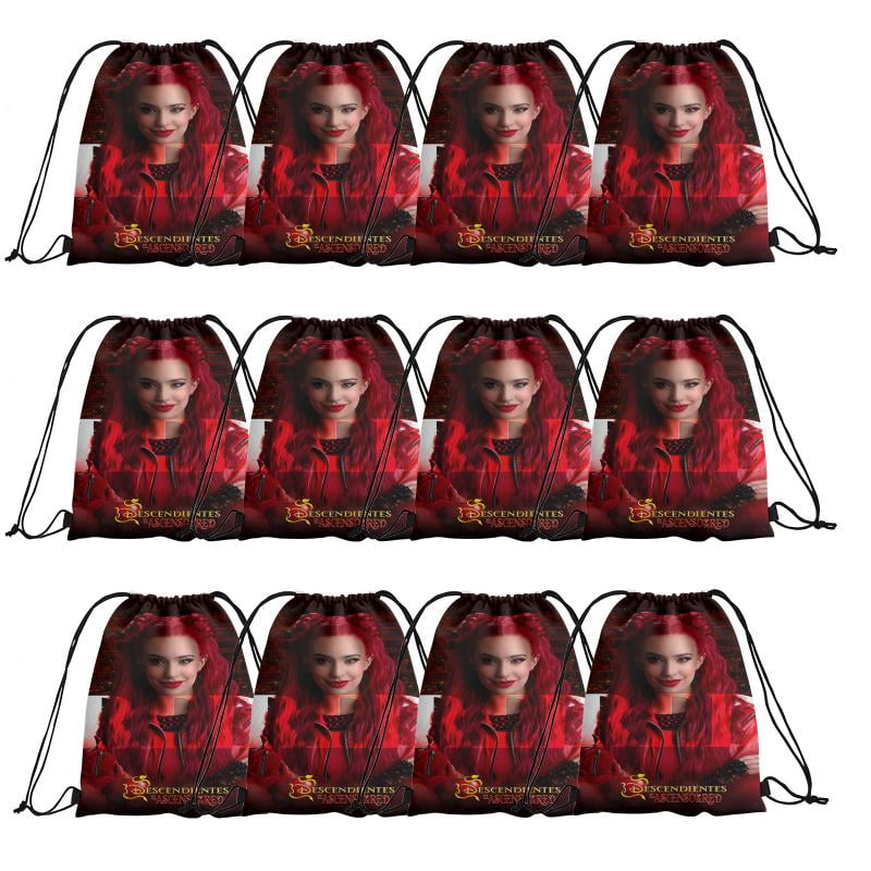 Lheaggik 12 Packs Descendants The Rise Of Red Candy Drawstring Bag Drawstring Goodie Favor Bags ...