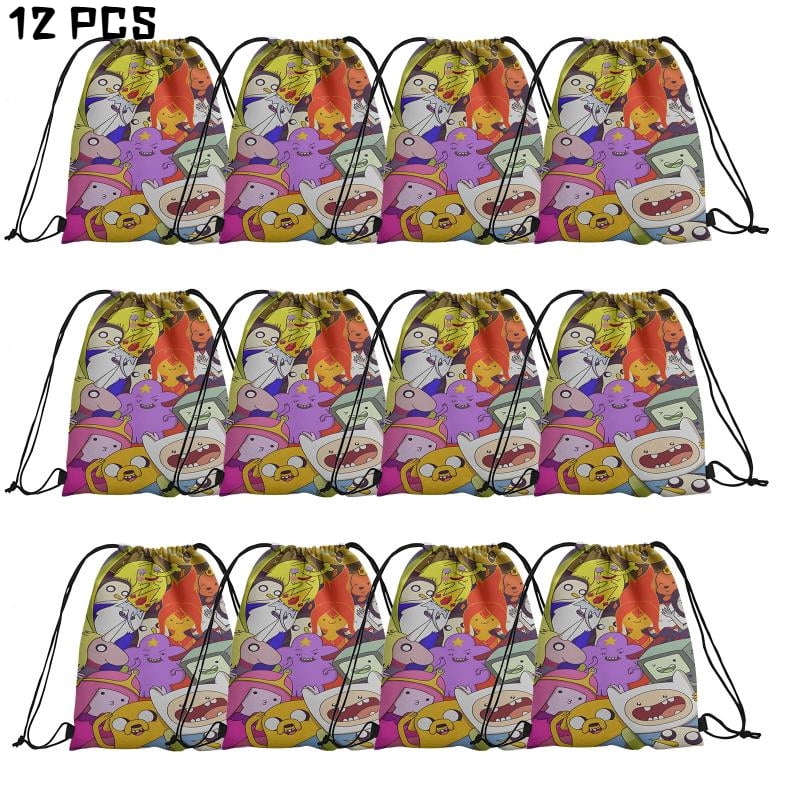 Lheaggik 12 packs Adventure Time Candy Drawstring Bag Drawstring Goodie ...