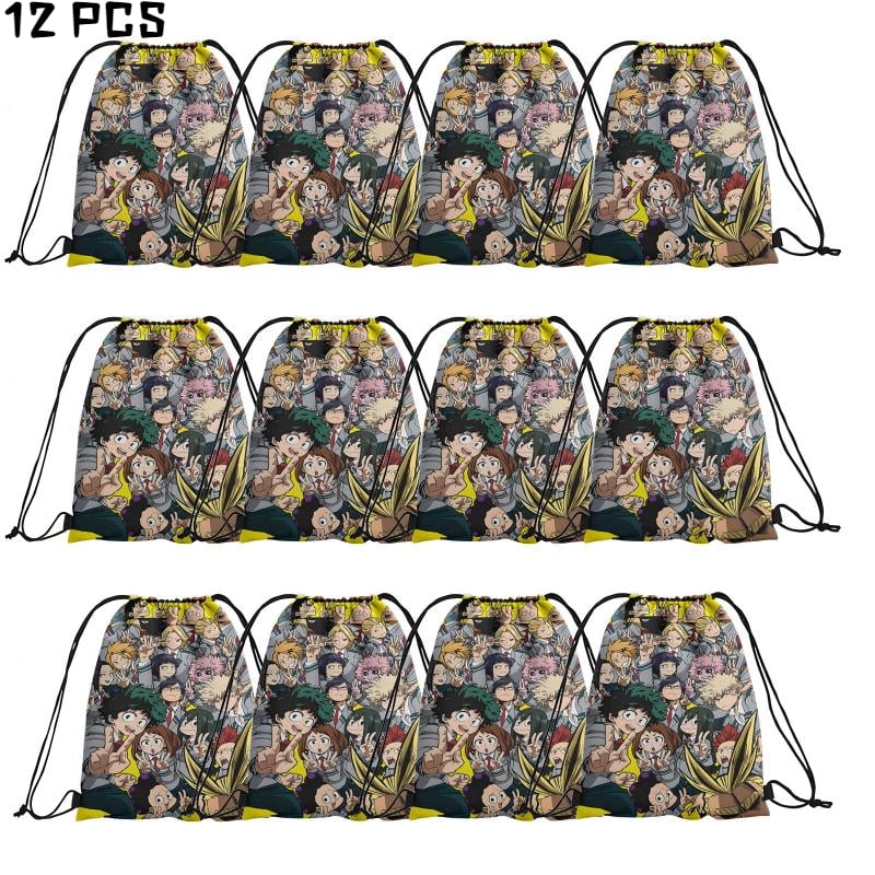 Lheaggik 12 packs Anime My Hero Academy Candy Drawstring Bag Drawstring ...