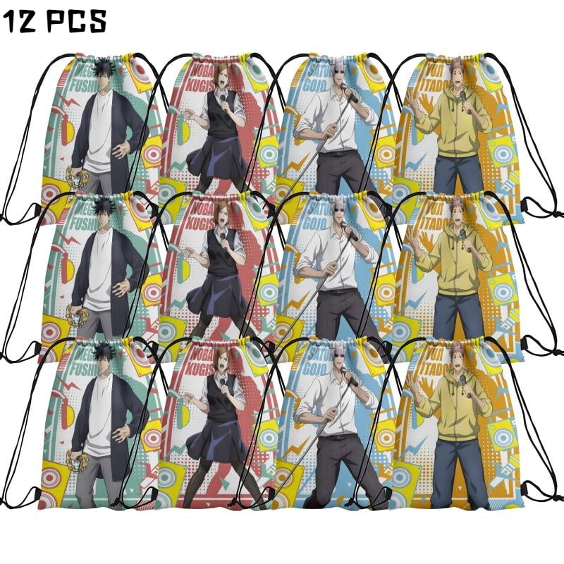 Lheaggik 12 packs Jujutsu Kaisen candy drawstring bag drawstring goodie favor bags for boys and ...