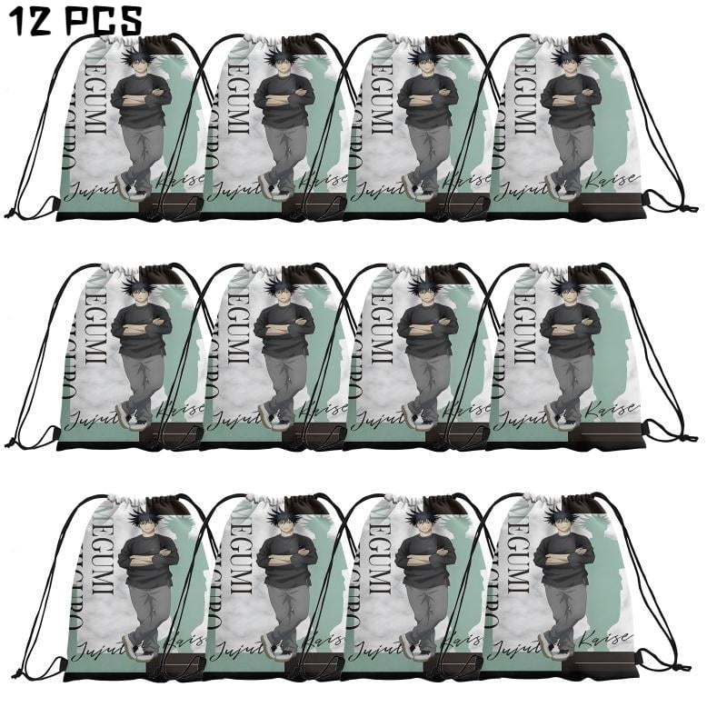 Lheaggik 12 packs Jujutsu Kaisen candy drawstring bag drawstring goodie favor bags for boys and ...