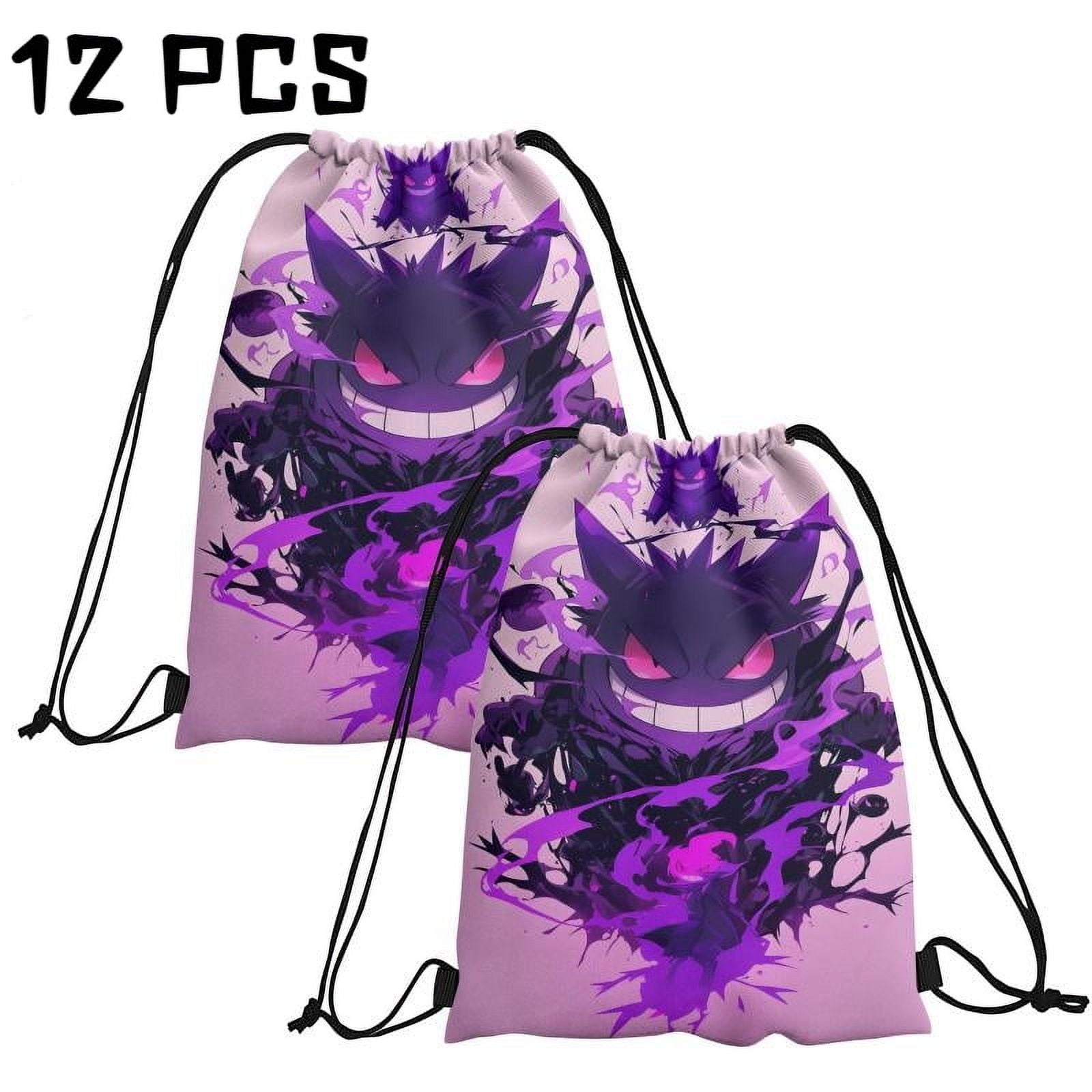 Lheaggik 12 packs Pokemon candy drawstring bag drawstring goodie favor bags for boys and girls ...