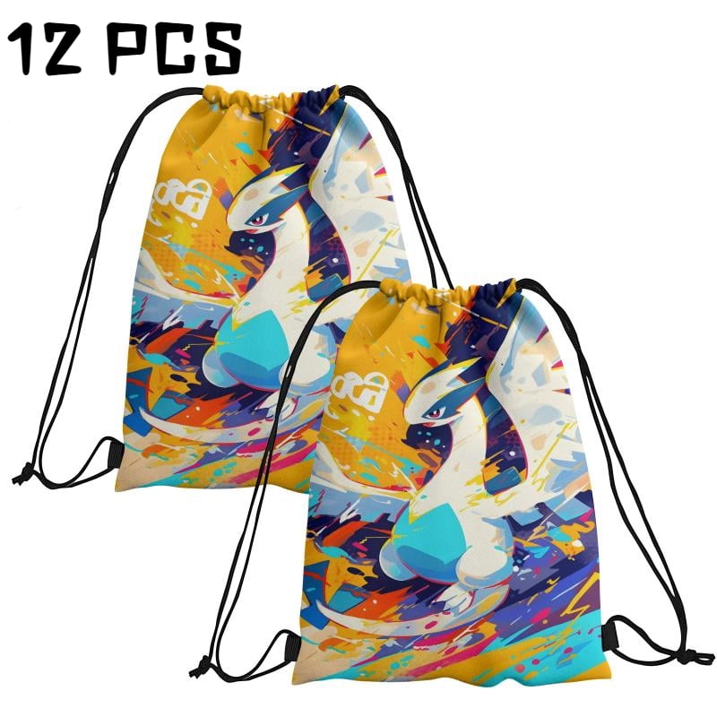 Lheaggik 12 packs Pokemon candy drawstring bag drawstring goodie favor bags for boys and girls ...