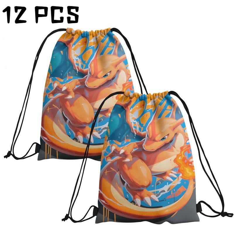 Lheaggik 12 packs Pokemon candy drawstring bag drawstring goodie favor bags for boys and girls ...