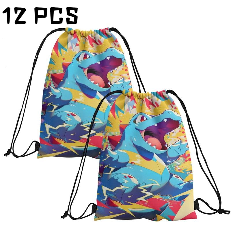 Lheaggik 12 packs Pokemon candy drawstring bag drawstring goodie favor bags for boys and girls ...