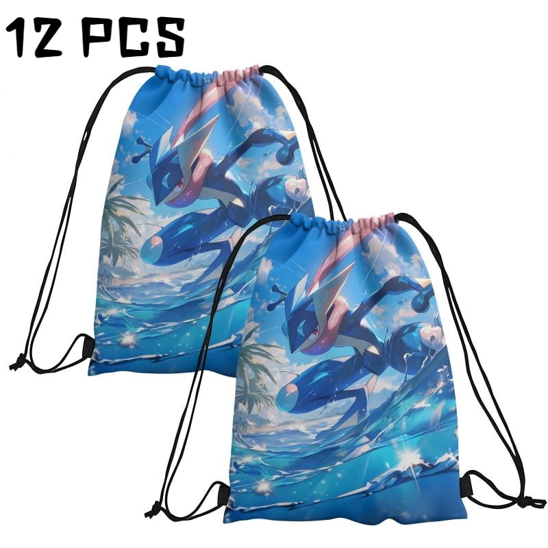 Lheaggik 12 packs Pokemon candy drawstring bag drawstring goodie favor bags for boys and girls ...