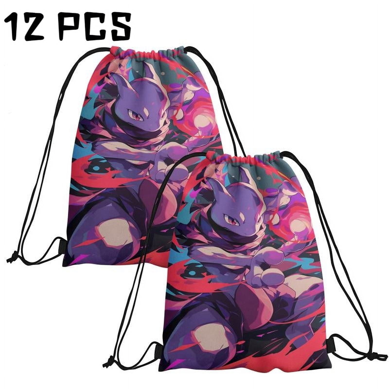 Lheaggik 12 packs Pokemon candy drawstring bag drawstring goodie favor bags for boys and girls ...