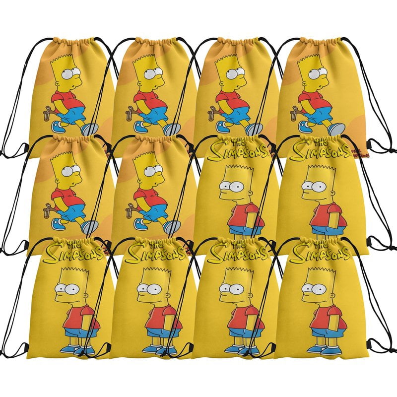 Lheaggik 24 Packs Simp-sons Candy Drawstring Bag Drawstring Goodie ...