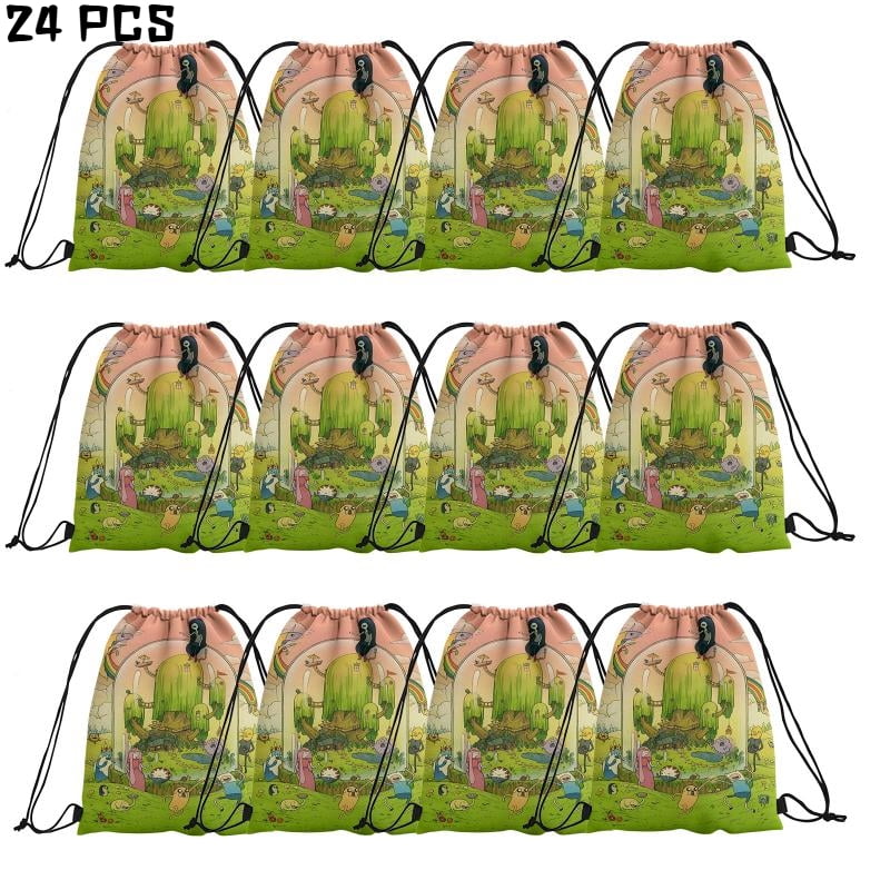 Lheaggik 24 packs Adventure Time Candy Drawstring Bag Drawstring Goodie Favor Bags for Boys and ...