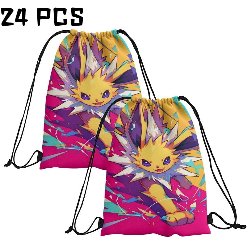 Lheaggik 24 packs Pokemon candy drawstring bag drawstring goodie favor bags for boys and girls ...