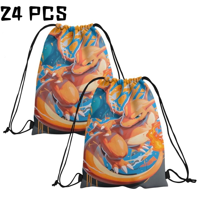 Lheaggik 24 packs Pokemon candy drawstring bag drawstring goodie favor bags for boys and girls ...