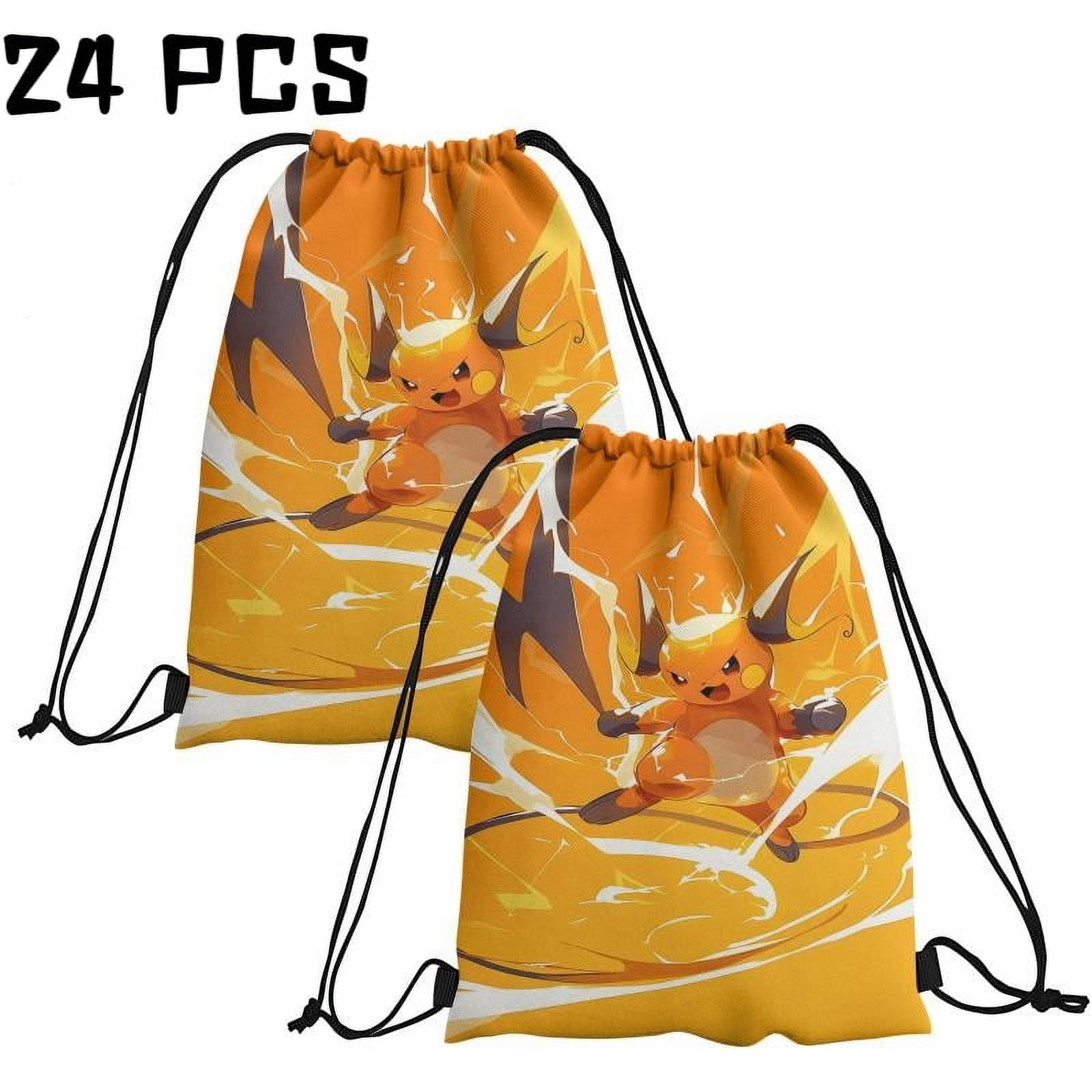 Lheaggik 24 packs Pokemon candy drawstring bag drawstring goodie favor bags for boys and girls ...