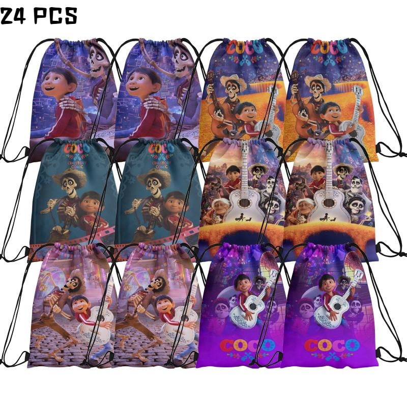 Lheaggik 24 packs co-co Candy Drawstring Bag Drawstring Goodie Favor Bags for Boys and Girls ...