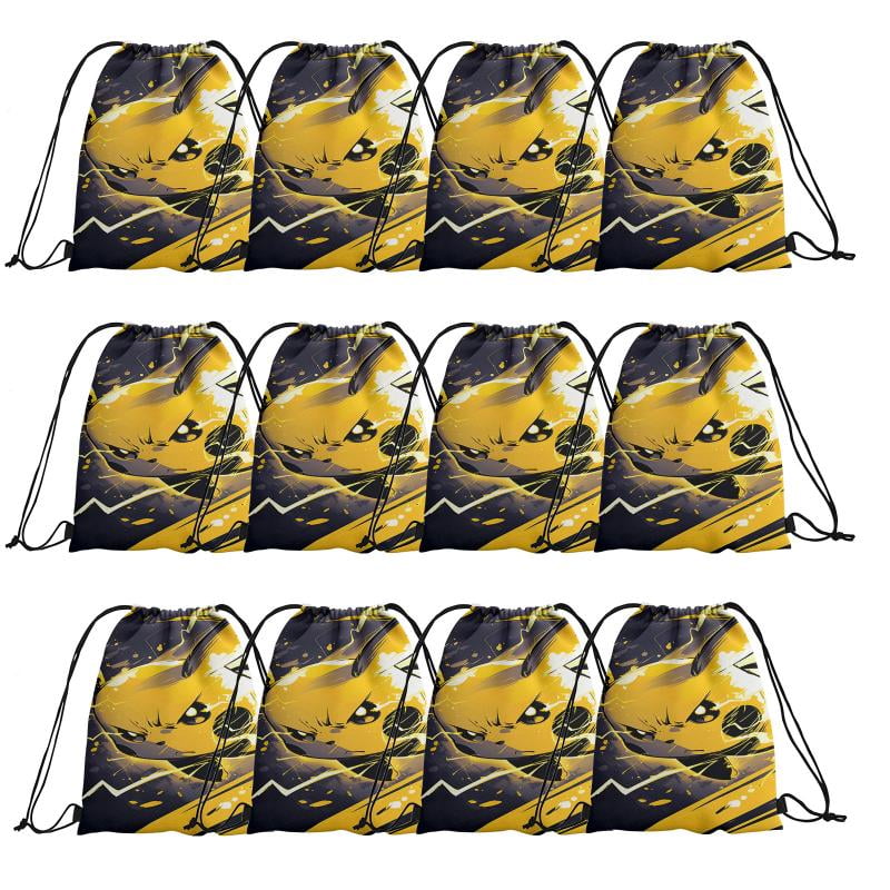 Lheaggik 24 pcs Pika-chu candy drawstring bag Pokemon drawstring goodie ...