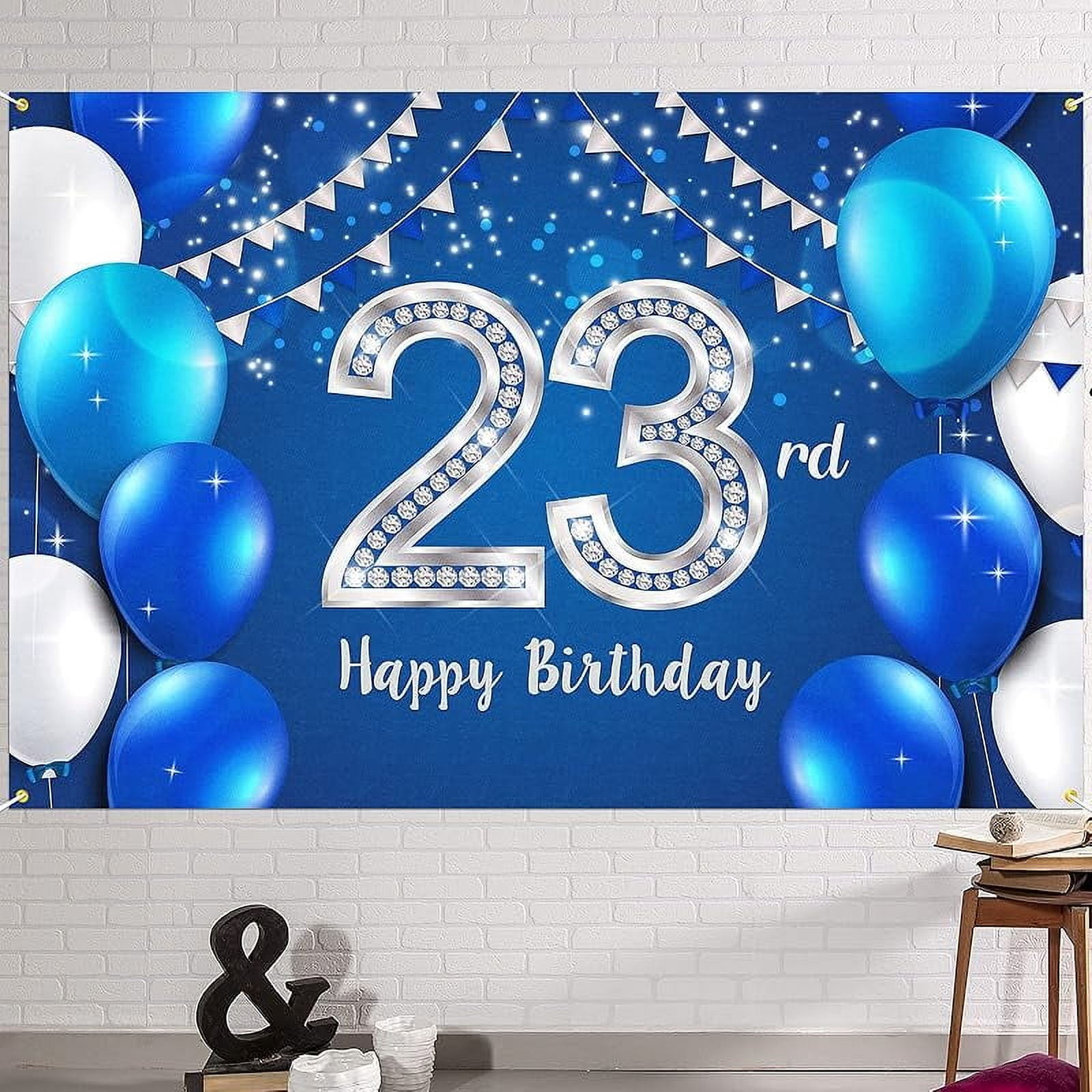 Lheaggik 6x4ft Happy 23rd Birthday Banner Backdrop - Birthday ...
