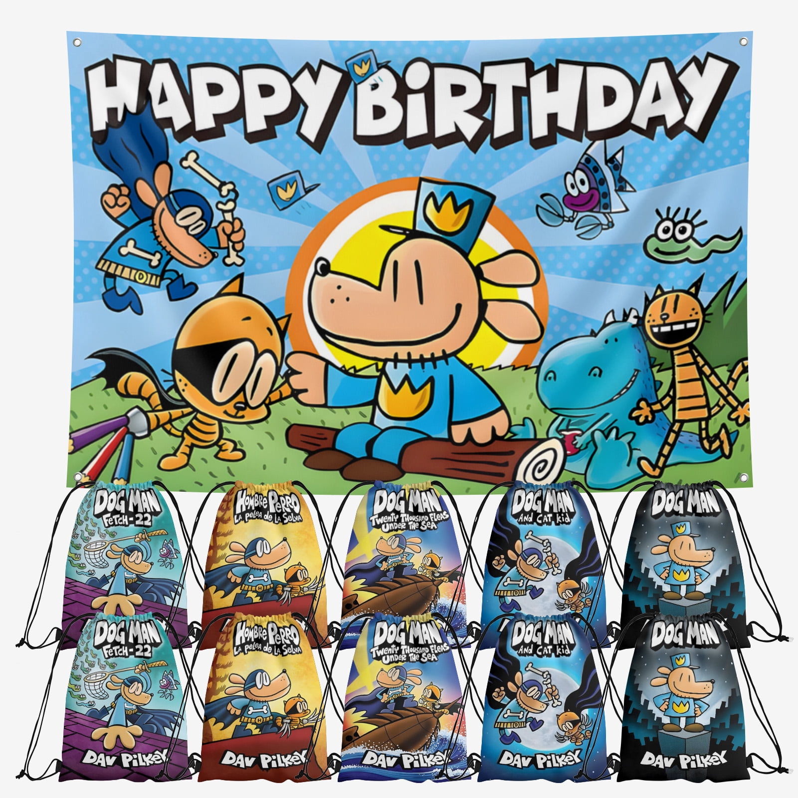 Lheaggik Cartoon Dog Man Happy Birthday Party Supplies,10 Pieces Happy ...