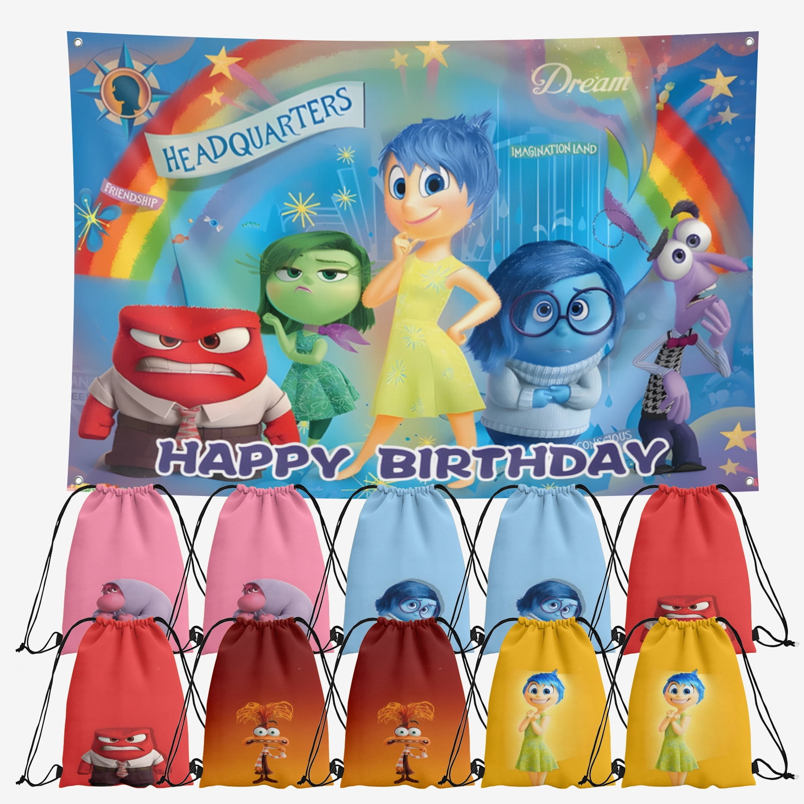 Lheaggik Cartoon Inside Out Happy Birthday Party Supplies,10 Pieces ...