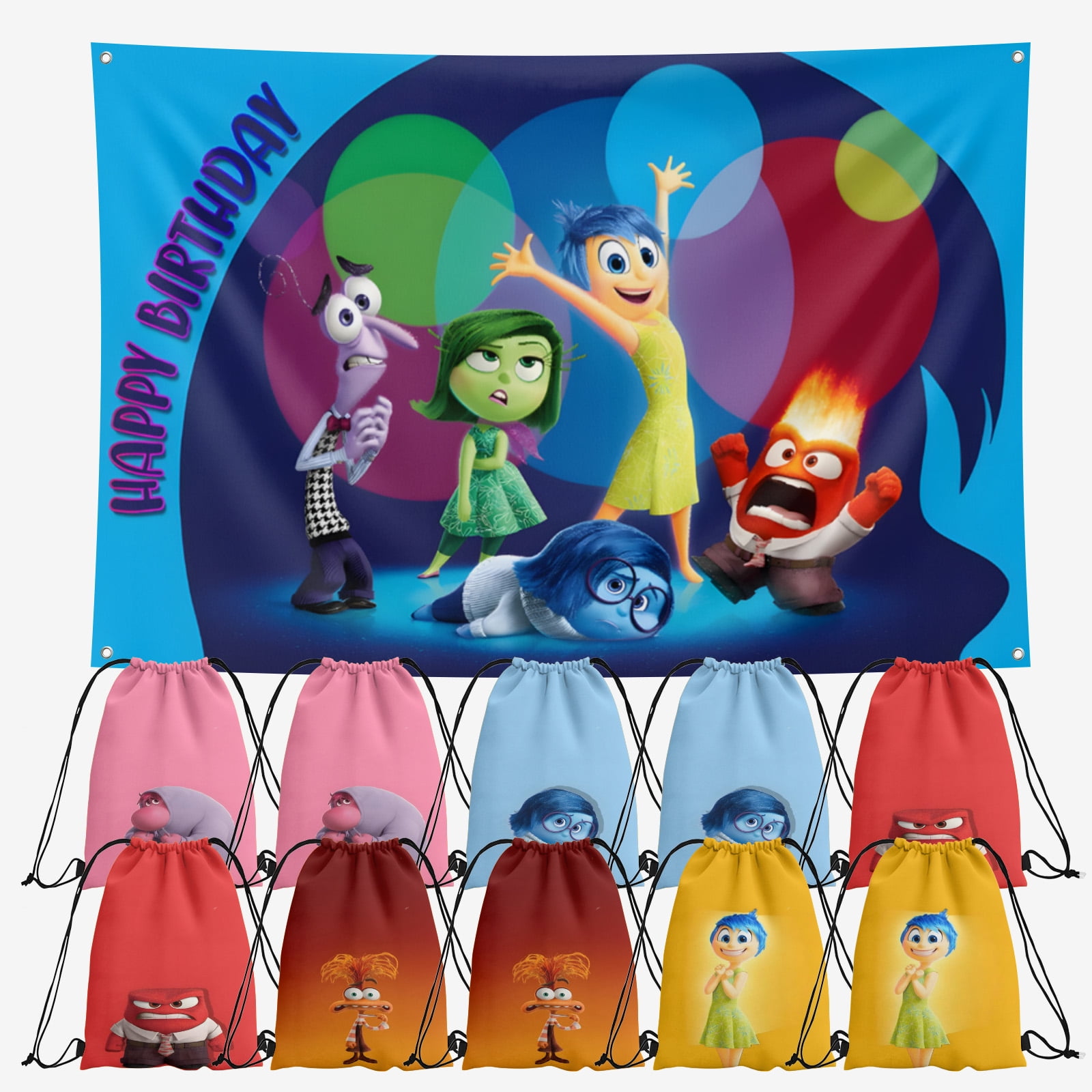 Lheaggik Cartoon Inside Out Happy Birthday Party Supplies,10 Pieces ...