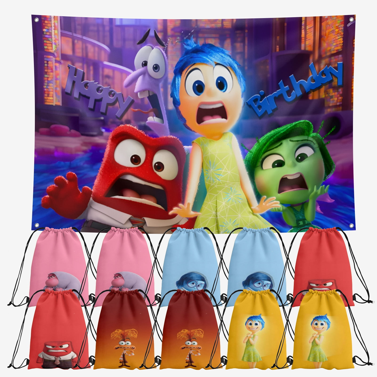Lheaggik Cartoon Inside Out Happy Birthday Party Supplies,10 Pieces ...