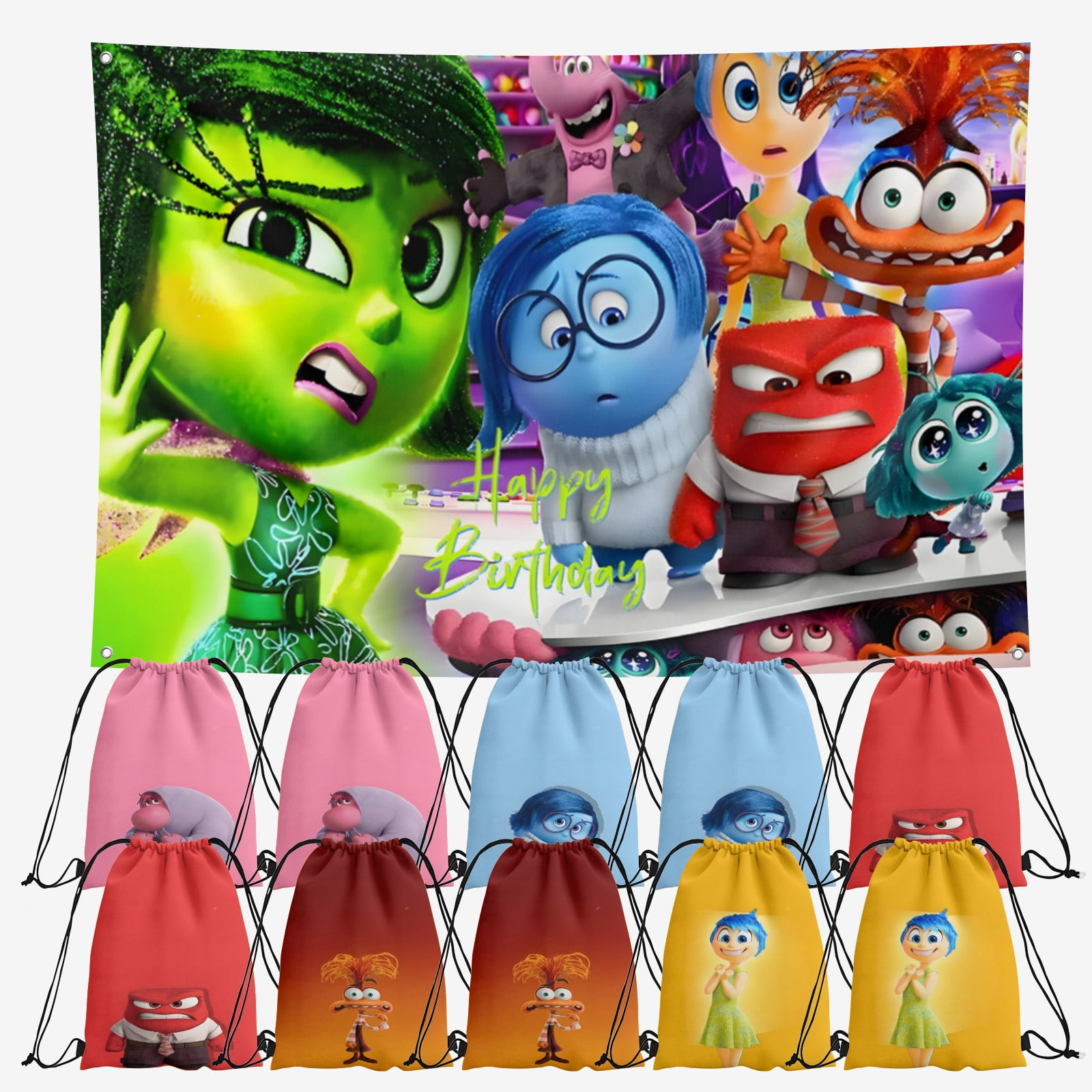 Lheaggik Cartoon Inside Out Happy Birthday Party Supplies,10 Pieces ...