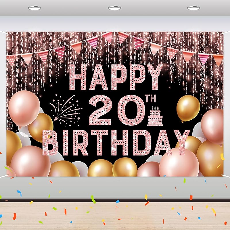 Lheaggik Happy 25th Birthday Backdrop Banner - Girl 25 Years Old ...