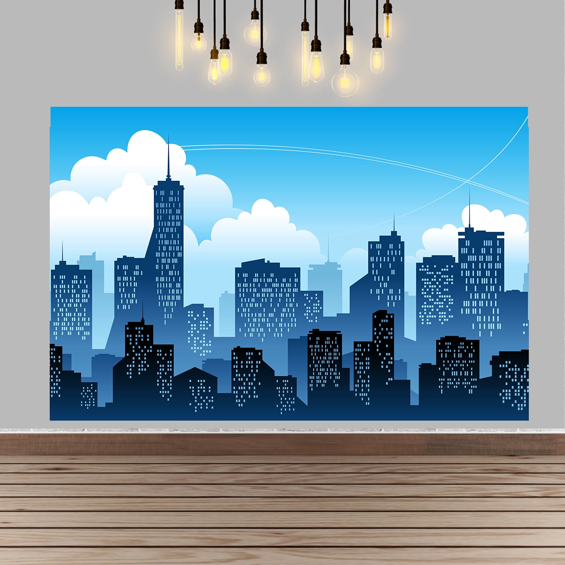 Lheaggik Hero Cityscape Photography Backdrop 5x3ft Comic Buildings for ...