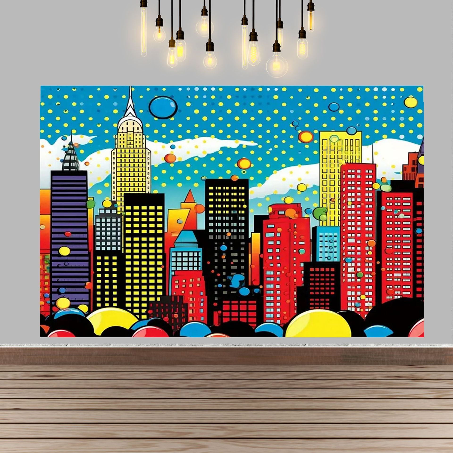 Lheaggik Hero Cityscape Photography Backdrop 6x4ft Comic Buildings for ...