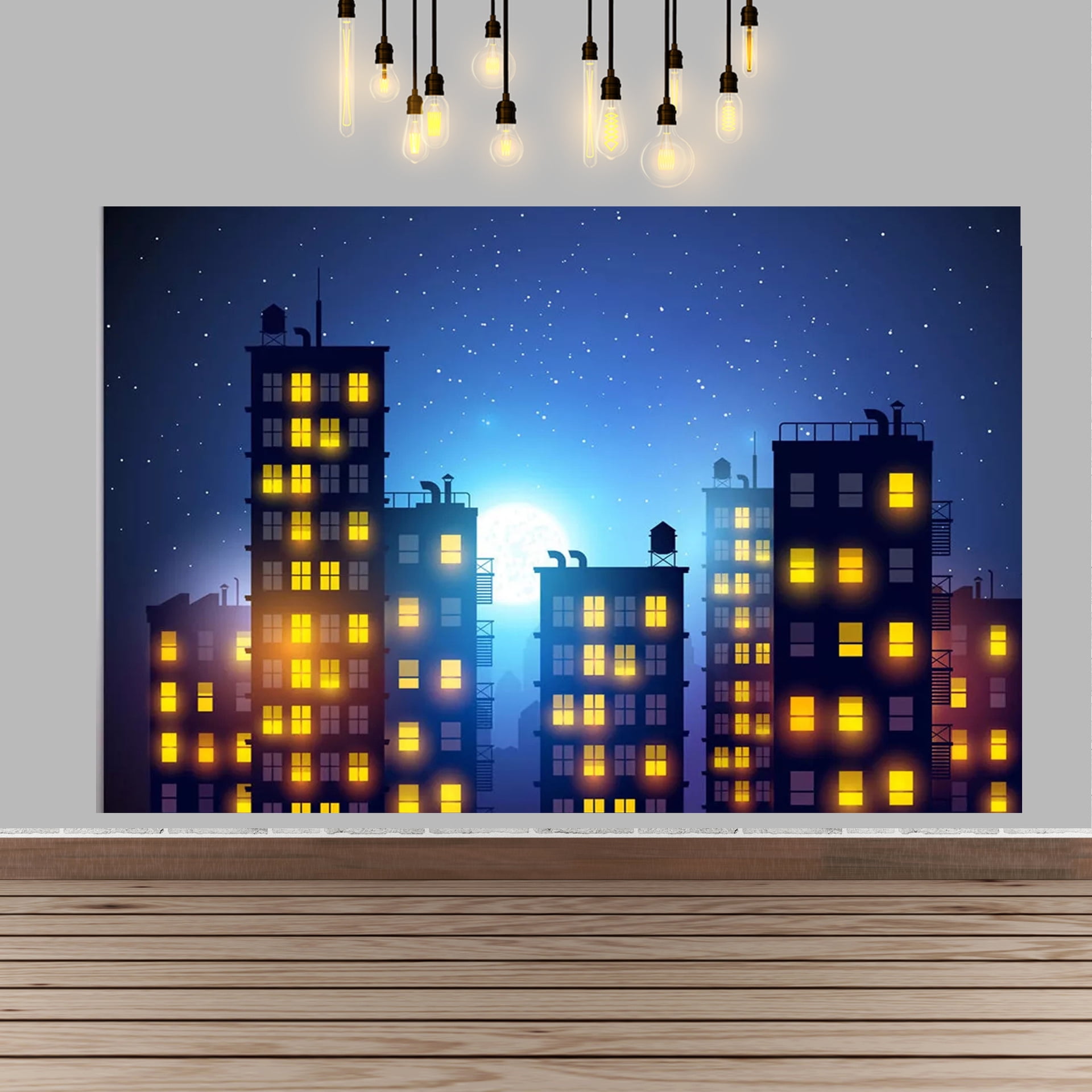 Lheaggik Hero Cityscape Photography Backdrop 7x5ft Comic Buildings for ...