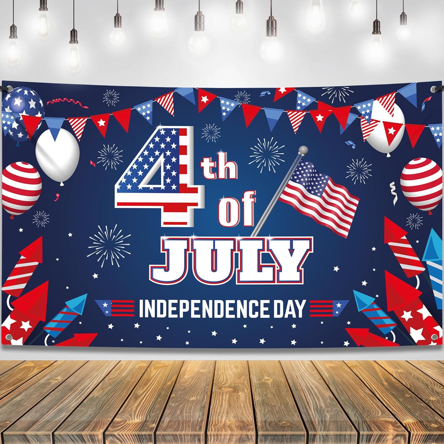 Lheaggik Large Independence Day Poster, 4th of July Backdrops Banner ...