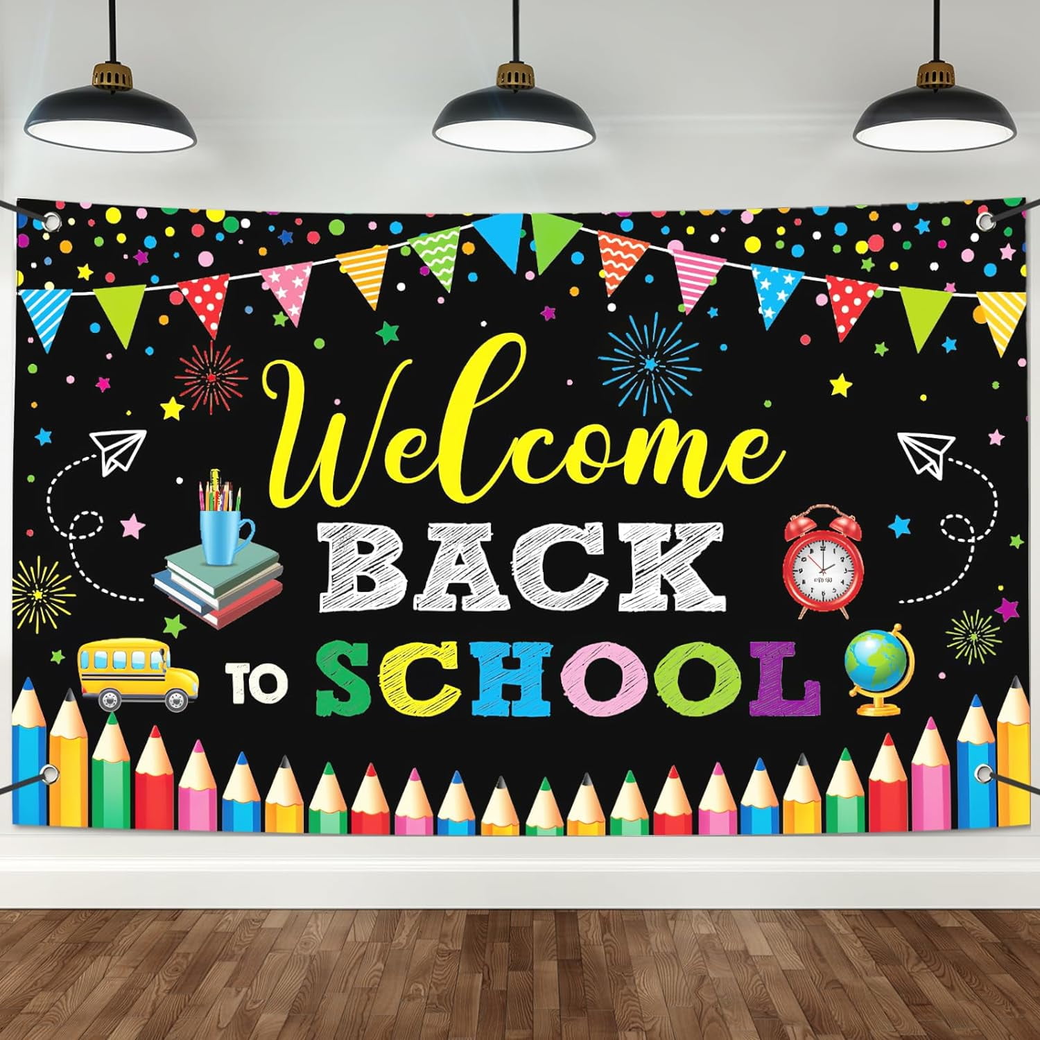 Lheaggik Large Welcome Back To School Banner Decorations 5.9X3.6FT ...