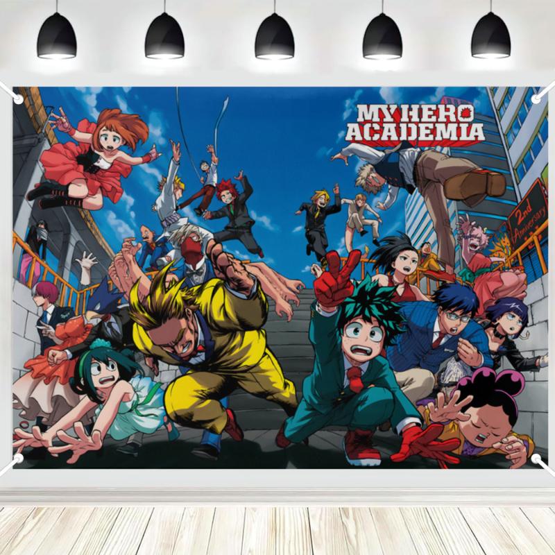 Lheaggik My Hero Academia Backdrop Banner Party Supplies Poster Movie ...