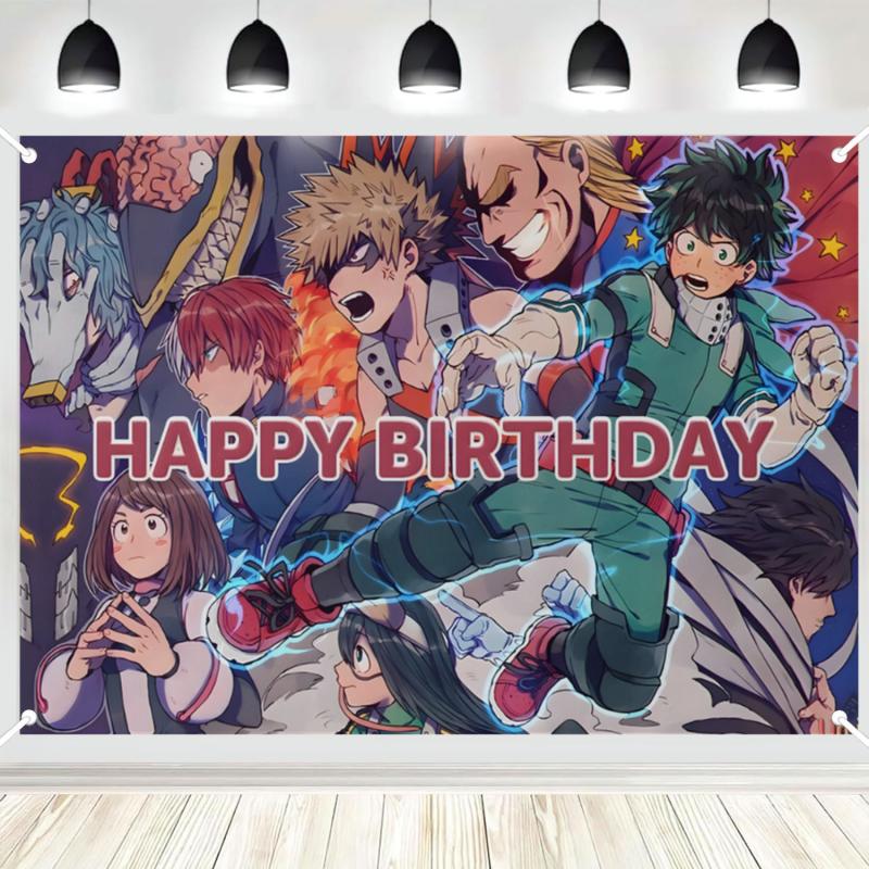 Lheaggik My Hero Academia Backdrop Banner Party Supplies Poster Movie ...