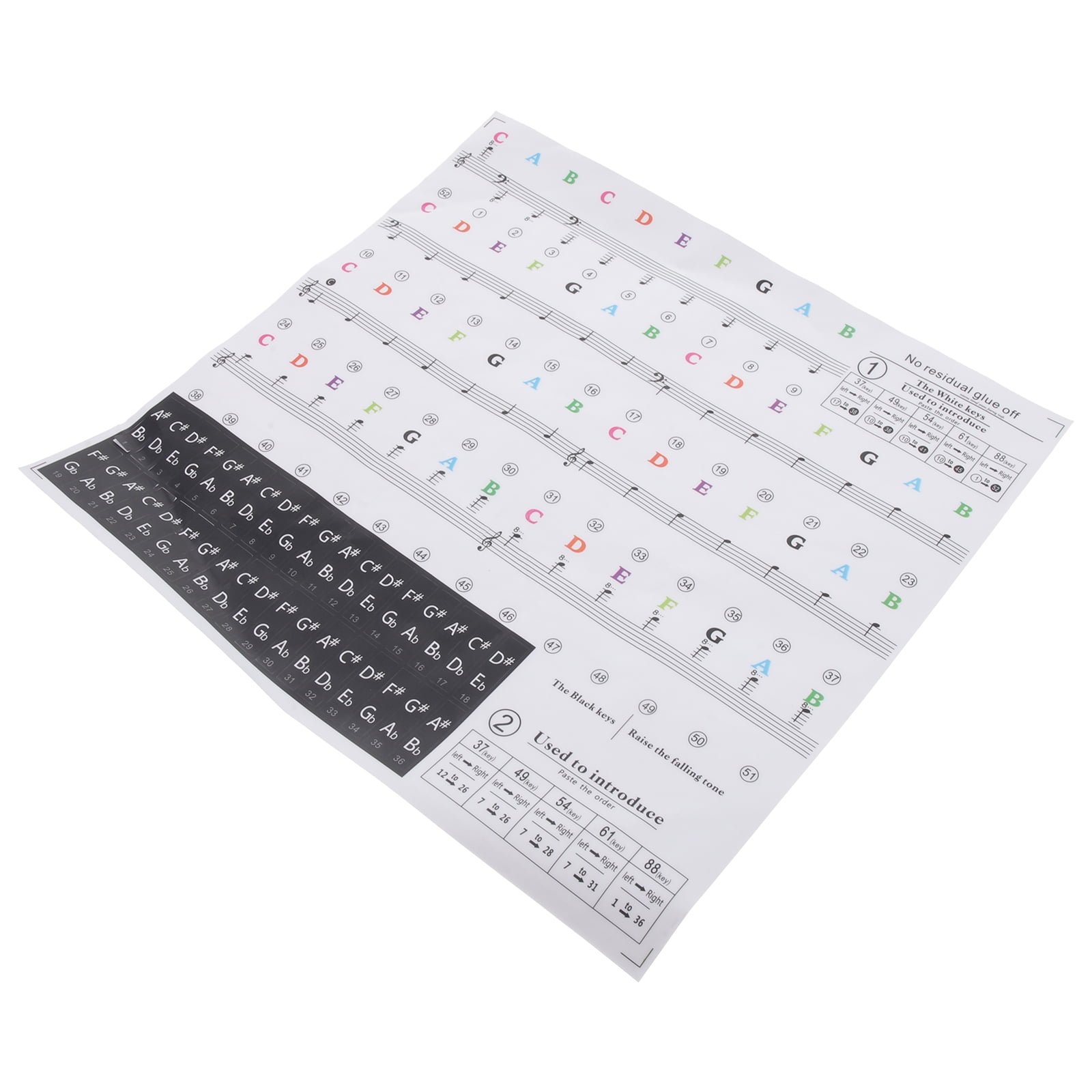 Lhio Piano Stickers Five-line Notation Self-study Keyboard Training ...