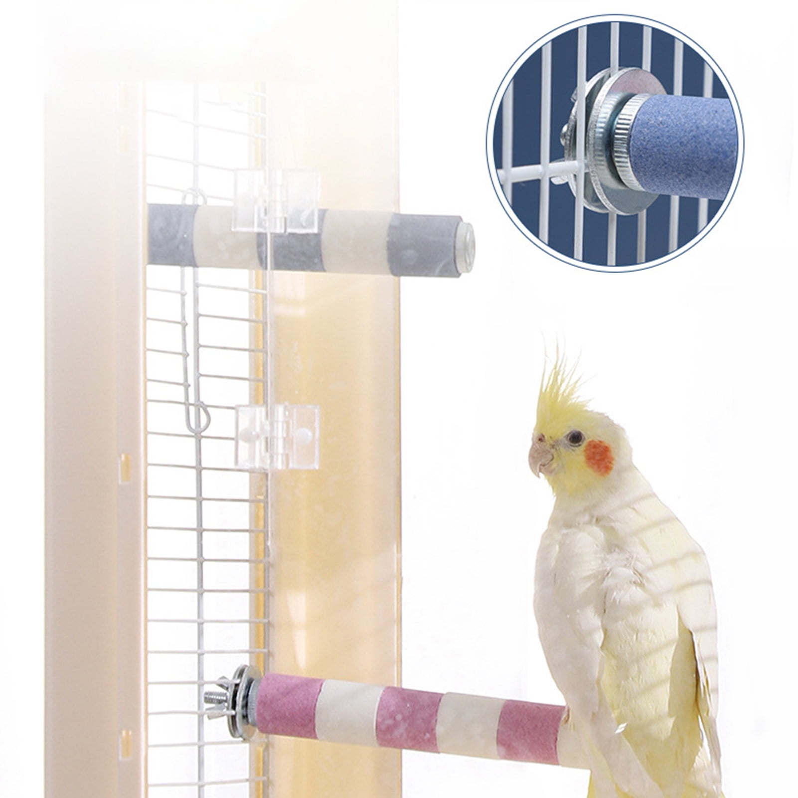 Lhujing Bird Stand Pole Bird Stand Pole-Comfortable Grip Parrot Perches ...
